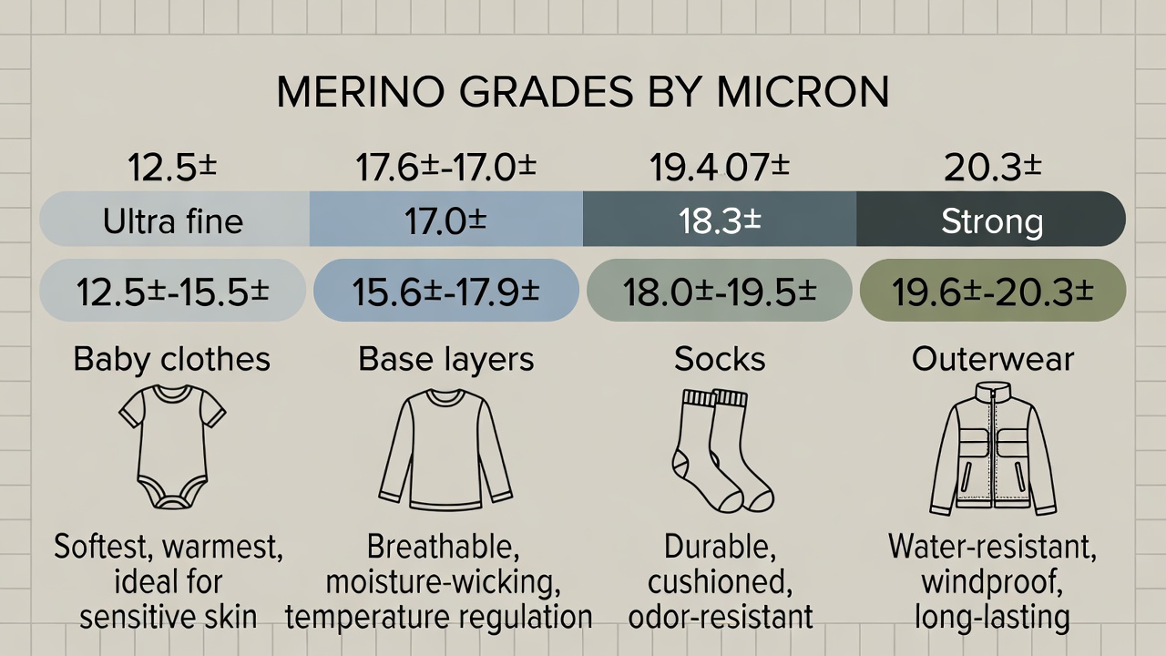 Best Grade of Merino Wool: Micron Scale & Uses 2025 | Sullivans ...